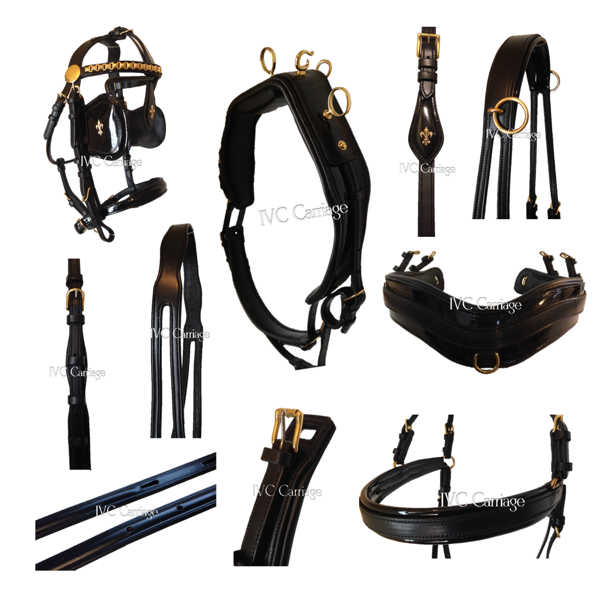 IVC Extra Elite Leather Large Horse Carriage Driving Harness | IVC Carriage