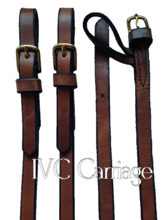 Leather Horse Tandem Driving Reins | IVC Carriage