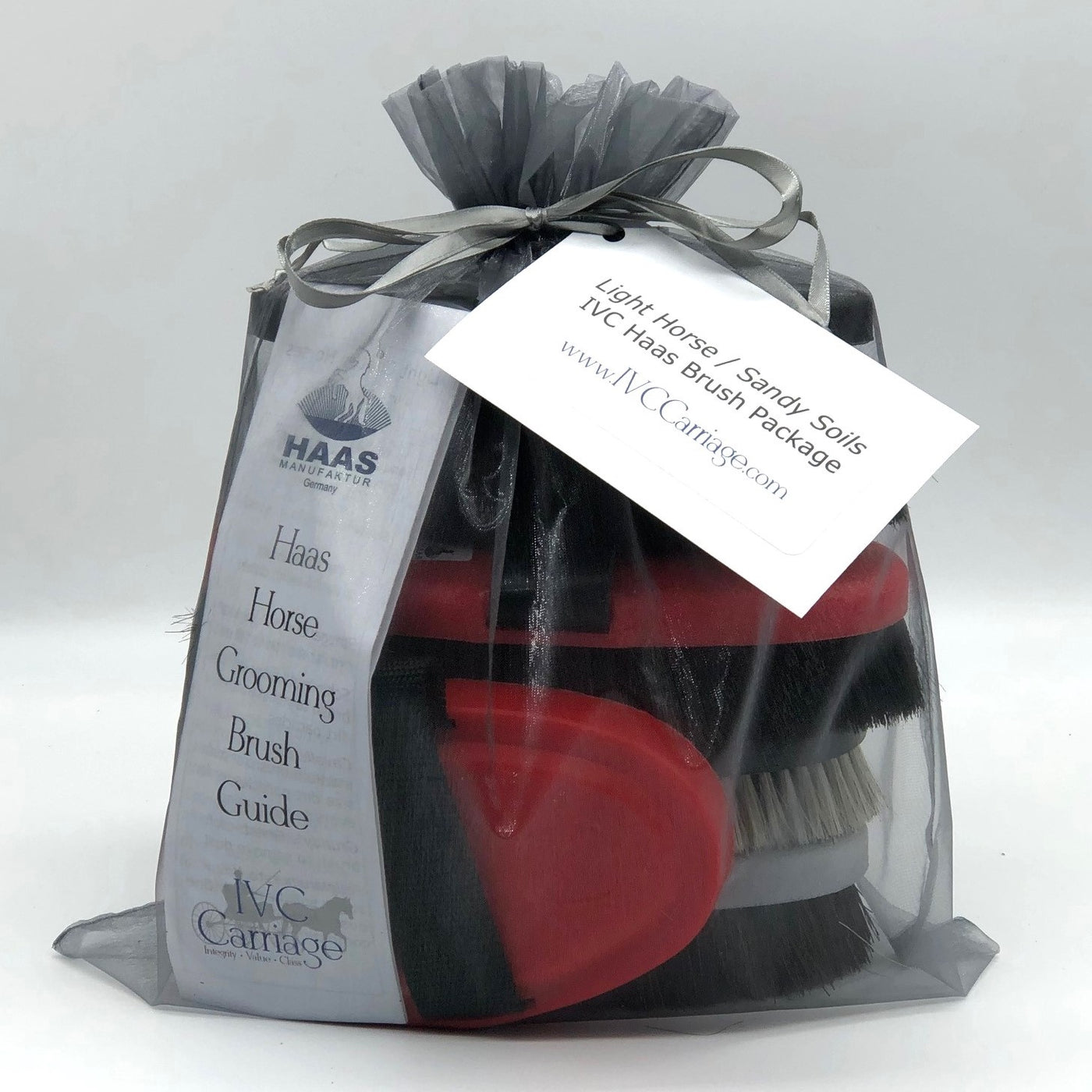 Haas Horse Grooming Brush Set - Light Horse/Sandy Soils | IVC Carriage